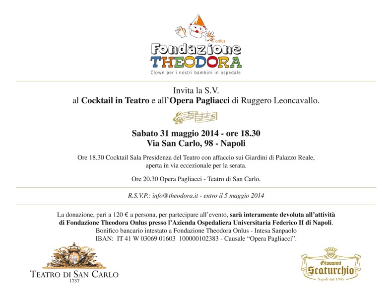 Cocktail e Opera Pagliacci Teatro di San Carlo di Napoli - Fondazione ...
